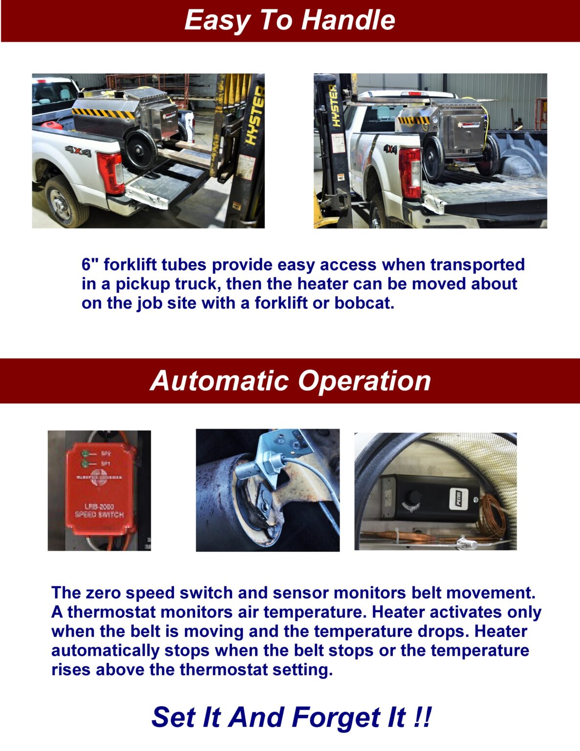 Model PH-400 F Portable Conveyor Belt Heater - Belt Heater